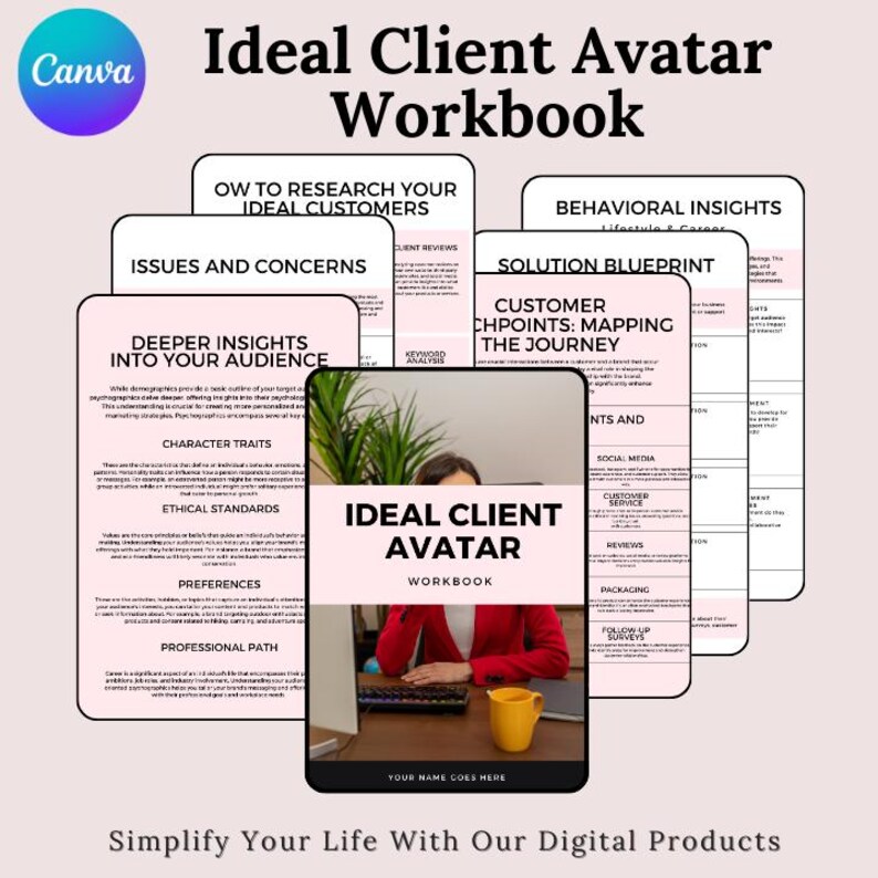Ideal Client Customer Avatar Workbook, Client Management Workbook ...