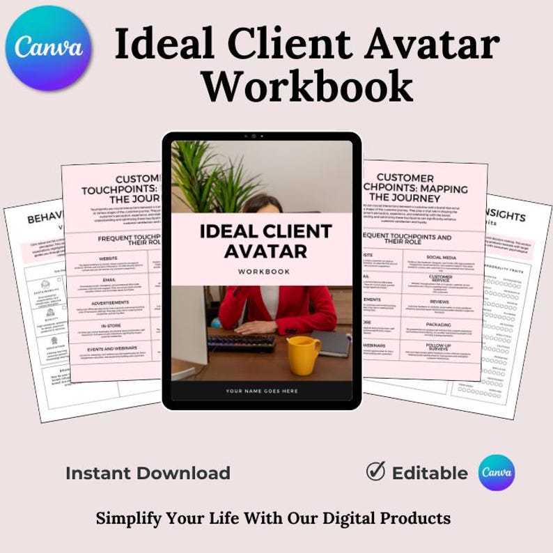 Ideal Client Customer Avatar Workbook, Client Management Workbook ...