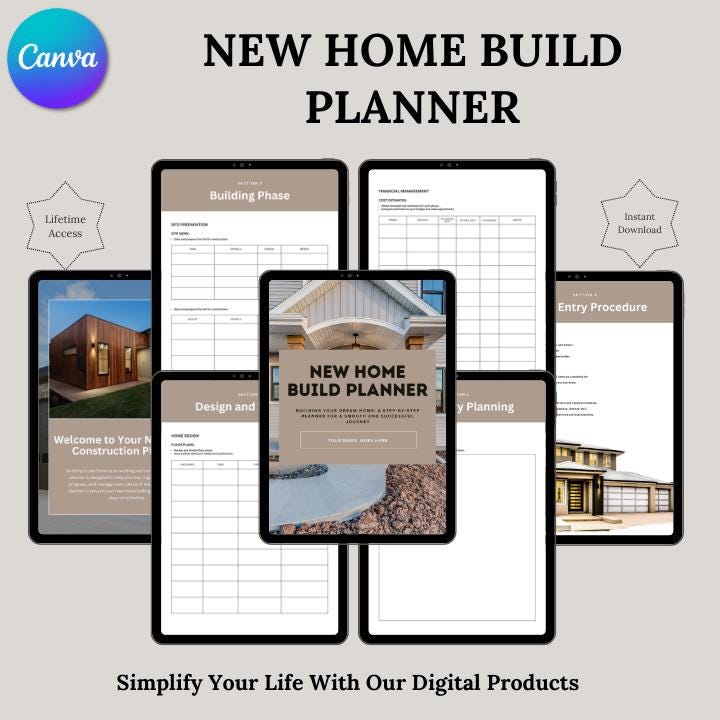 New Home Build Planner: Home Building Guide (instant Download) - Etsy