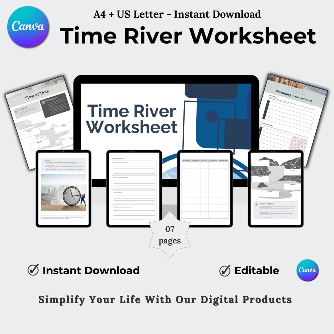 Life Timeline Worksheet, Time River Worksheet, Personal Development ...