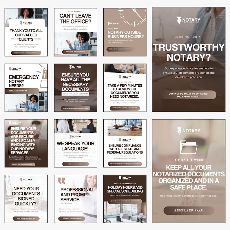 Notary Social Media Templates: Marketing Kit for Notary Public (digital ...