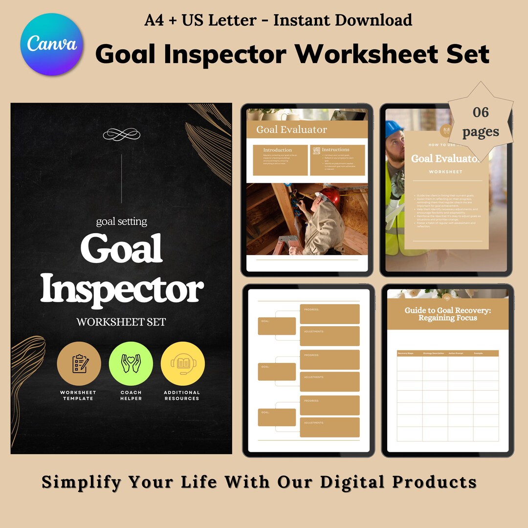 Goal Worksheet Template, Life Goals Achievement Tracker, Personal ...