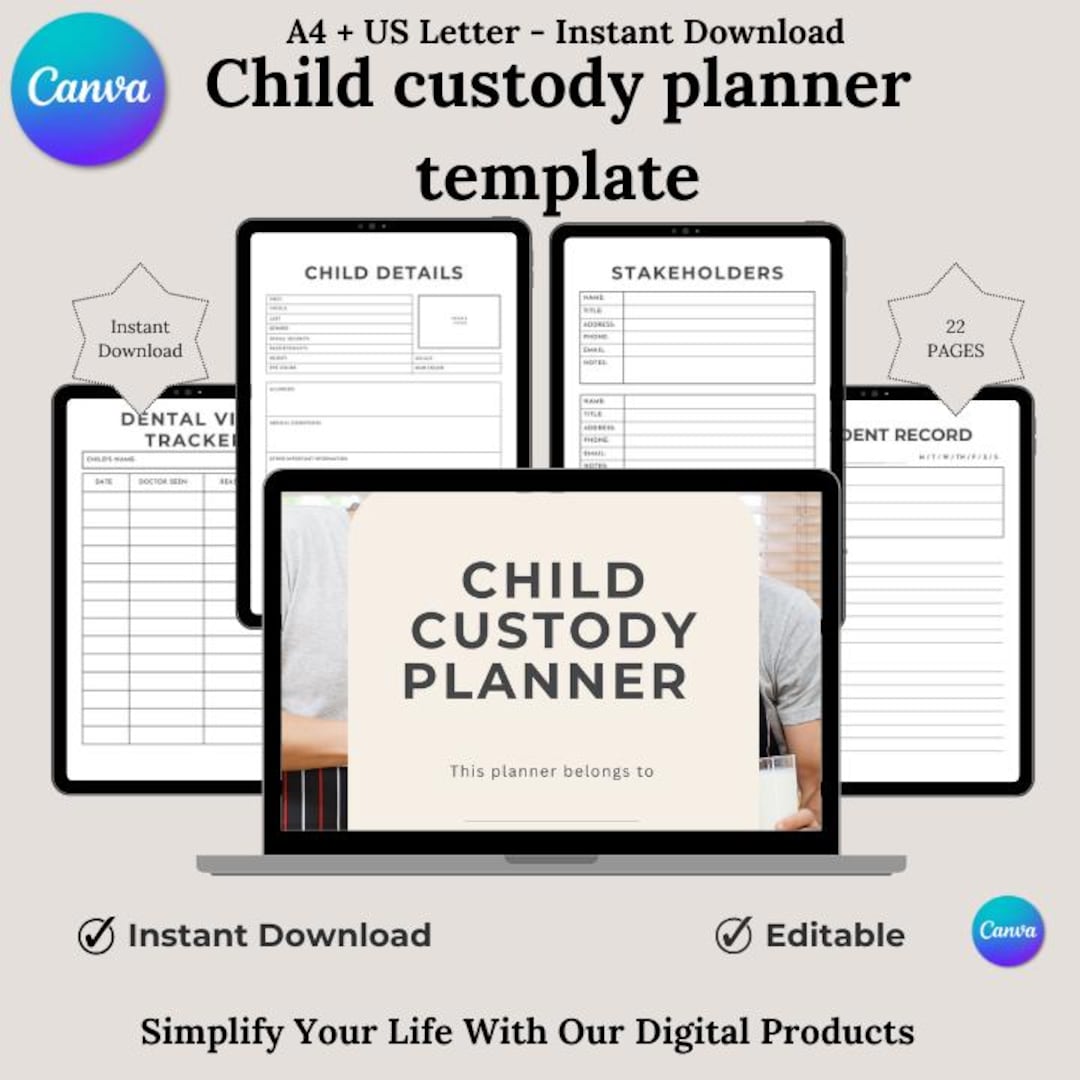 Child Custody Planner, Child Custody Schedule Template, Contact List ...