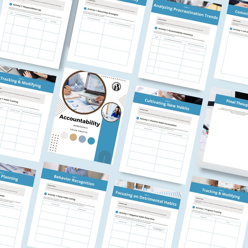 Accountability Sheet, Printable Goal Tracking Productivity Template ...