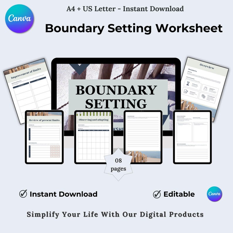 Boundary Setting, Confidence Building Worksheets, Healthy Boundaries ...