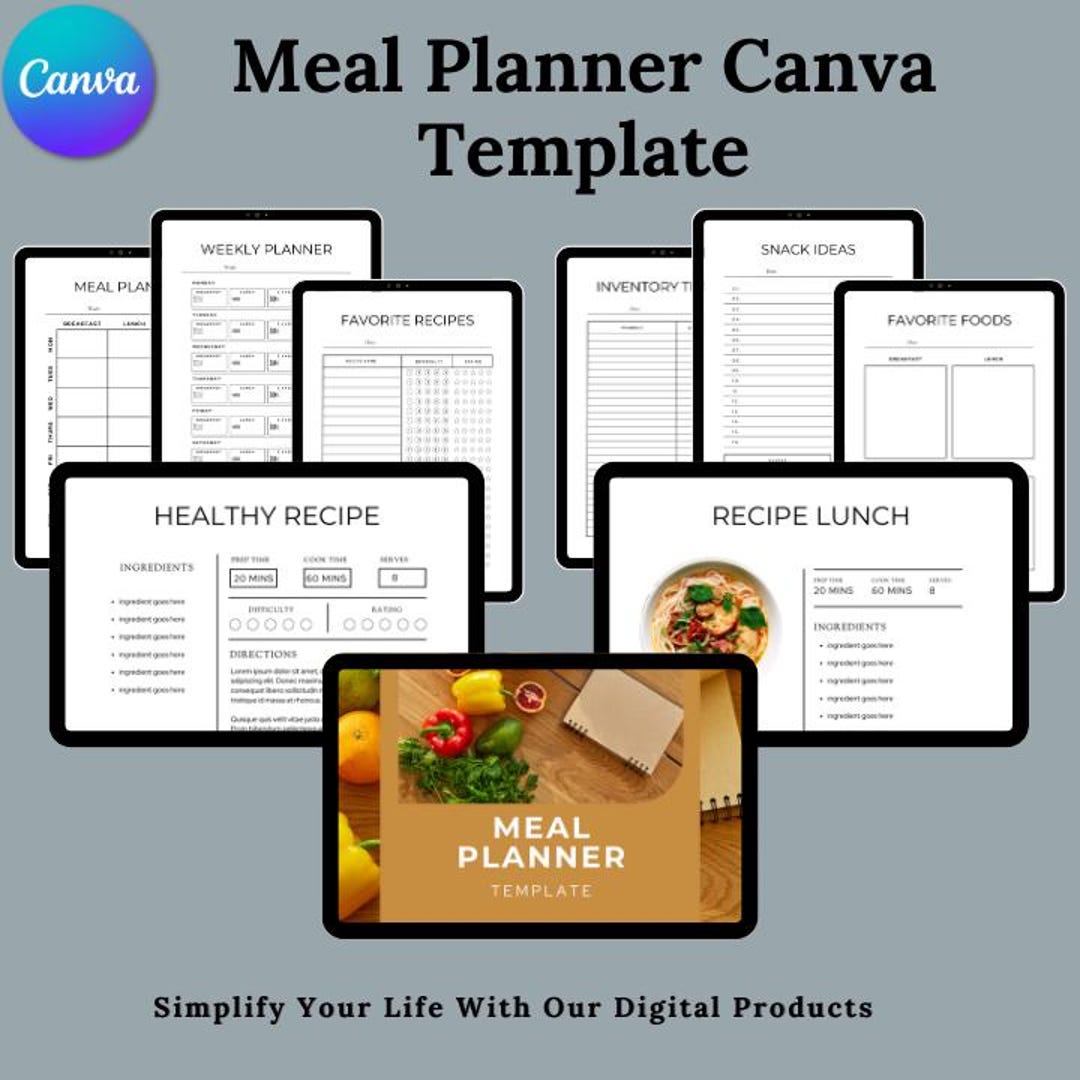 Weekly Meal Planner Template: Printable Diet & Recipe Organizer ...