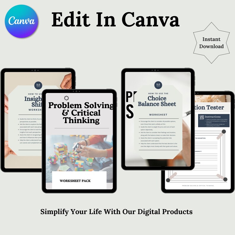 Problem Solving Worksheets, Critical Thinking for Decision Making ...