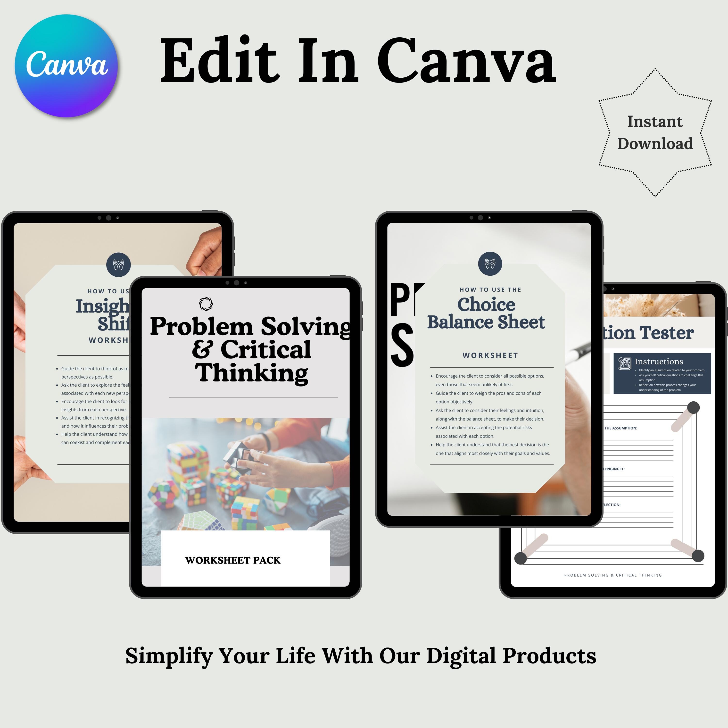 Problem Solving Worksheets, Critical Thinking for Decision Making ...