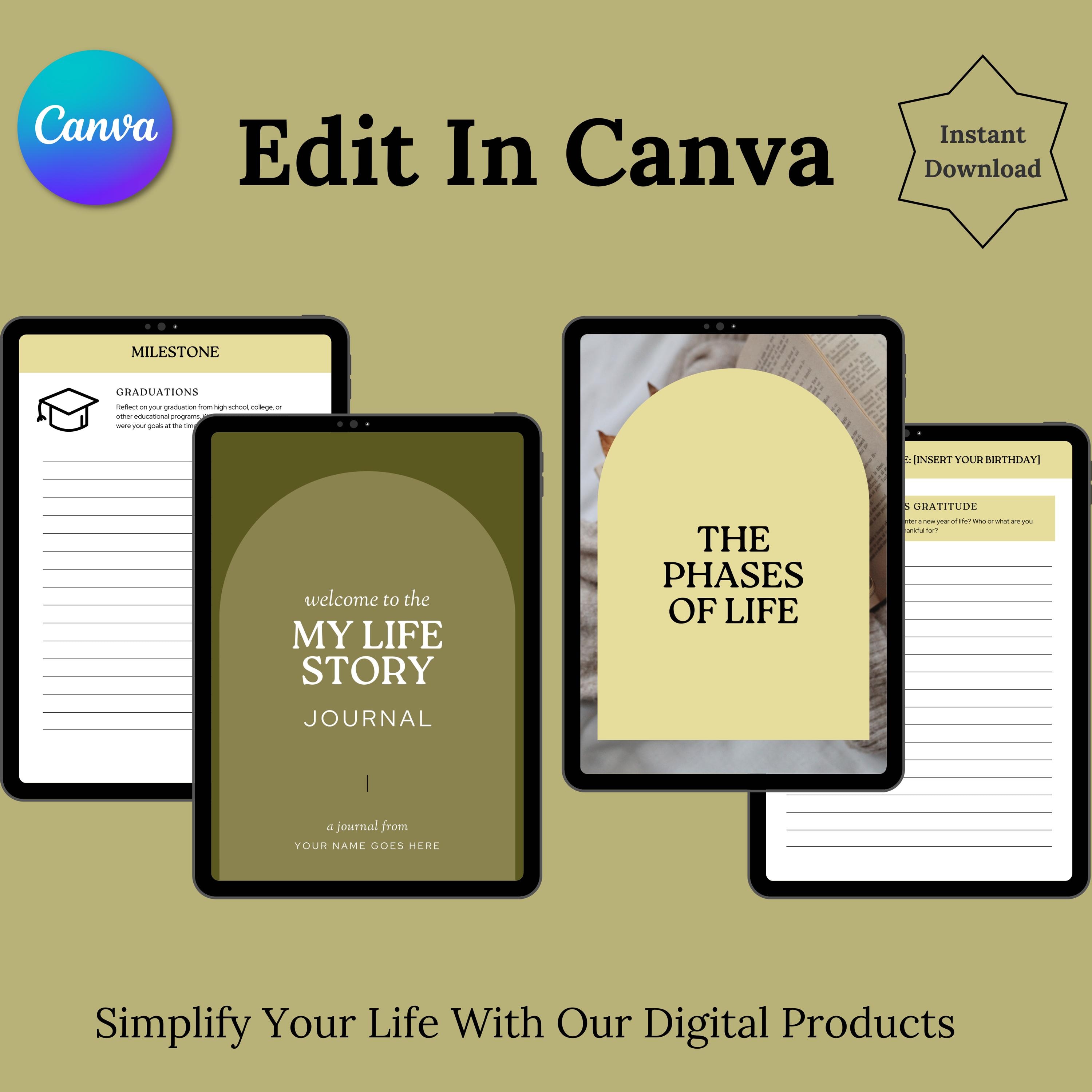 Life Story Journal Template: Guided Memory Book (digital PDF) - Etsy