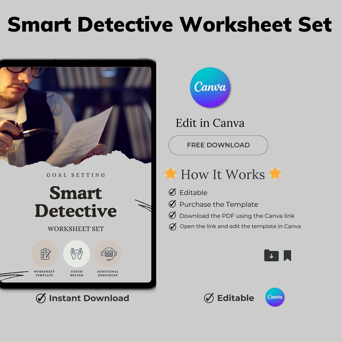 Smart Goal Worksheets, Detective Games for Logic Puzzle, Observation ...