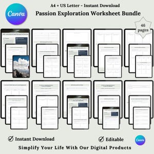 Passion Exploration Worksheet Bundle: Self-discovery Goal Setting ...