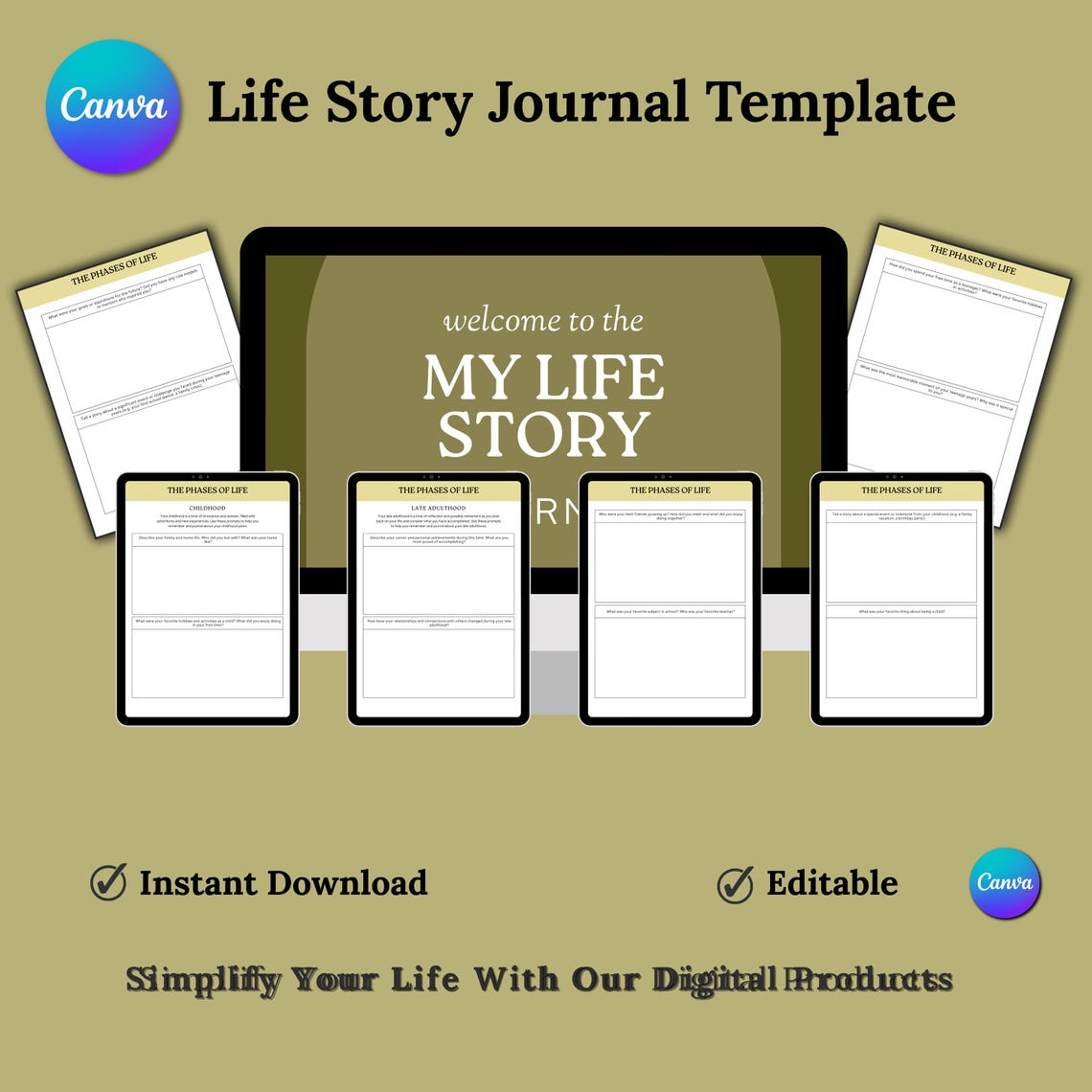 Life Story Journal Template: Guided Memory Book (digital PDF) - Etsy