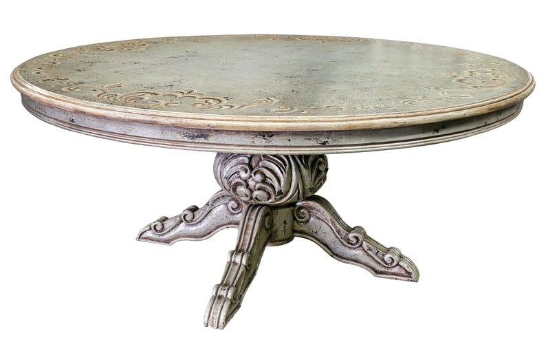 Rustic Round Wood Dining Table: Handcrafted Farmhouse Pedestal - Etsy