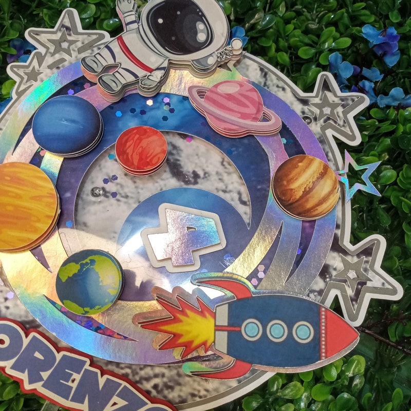Space Cake Topper - Etsy