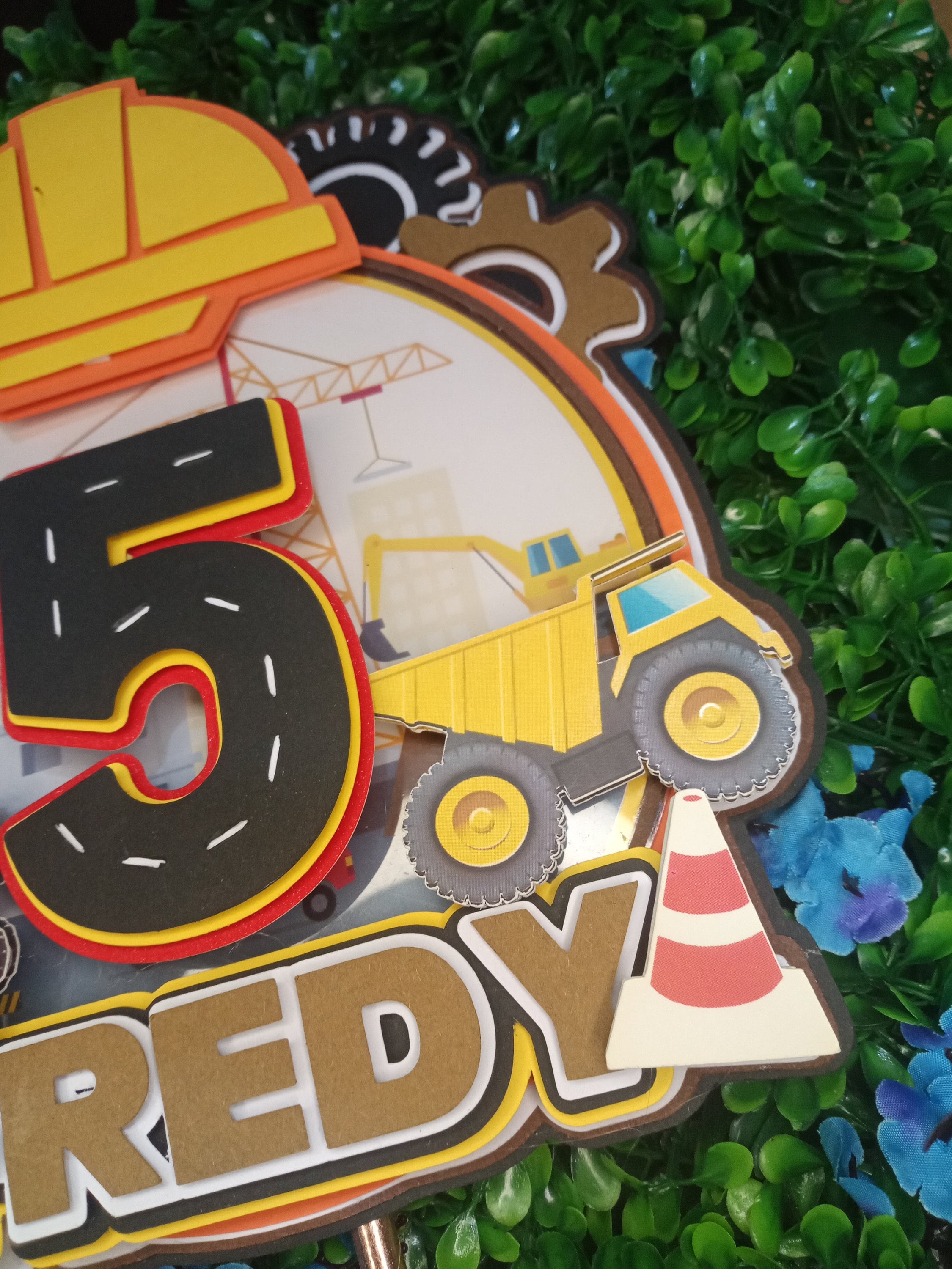 Birthday Construction Cake Topper, Studio Cutting File for Cameo ...