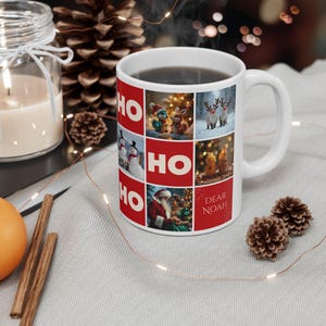 Holiday Cheer Stoneware Coffee Mug, Hohoho, Holiday Cheer, Personalized ...