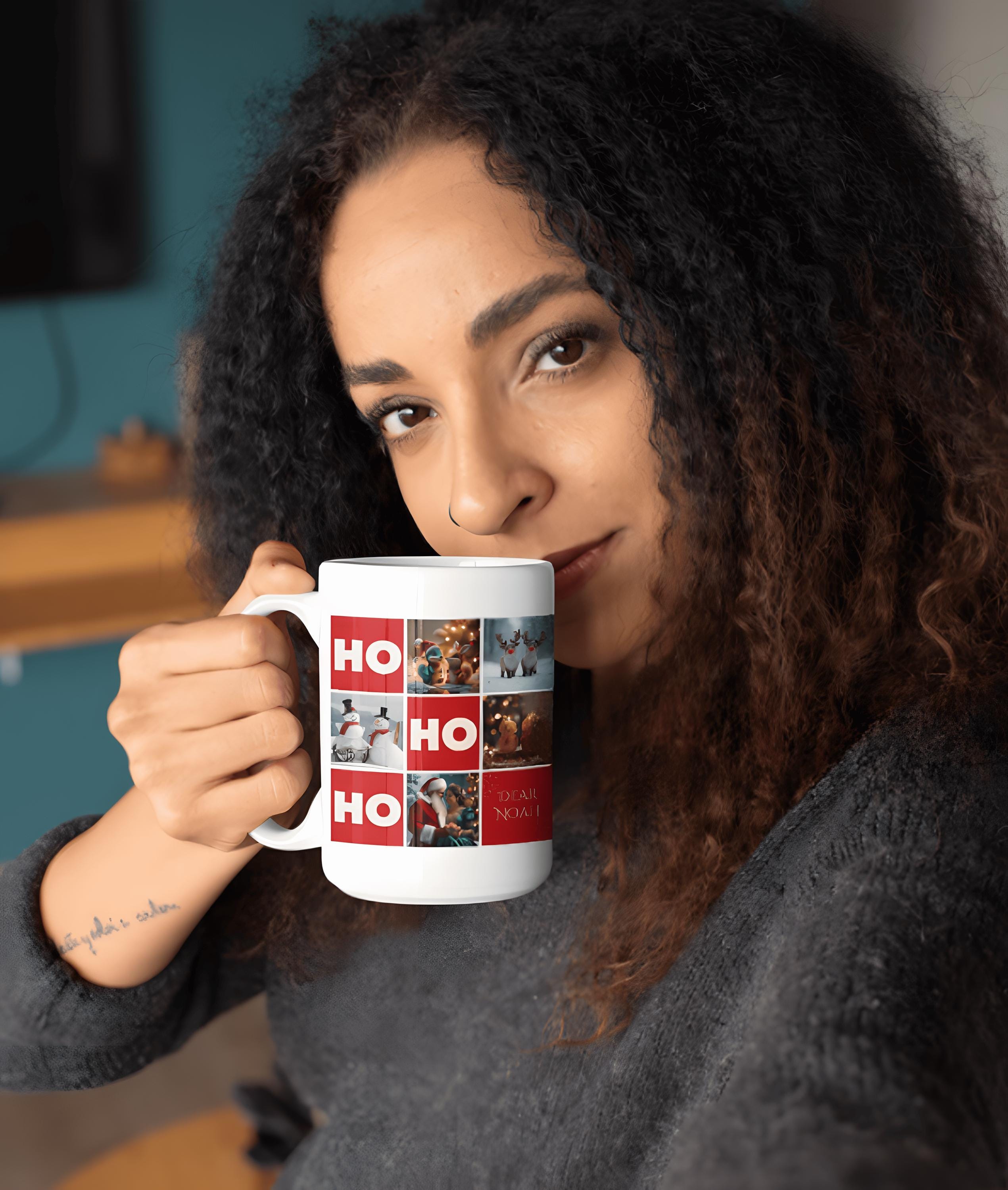 Holiday Cheer Stoneware Coffee Mug, Hohoho, Holiday Cheer, Personalized ...