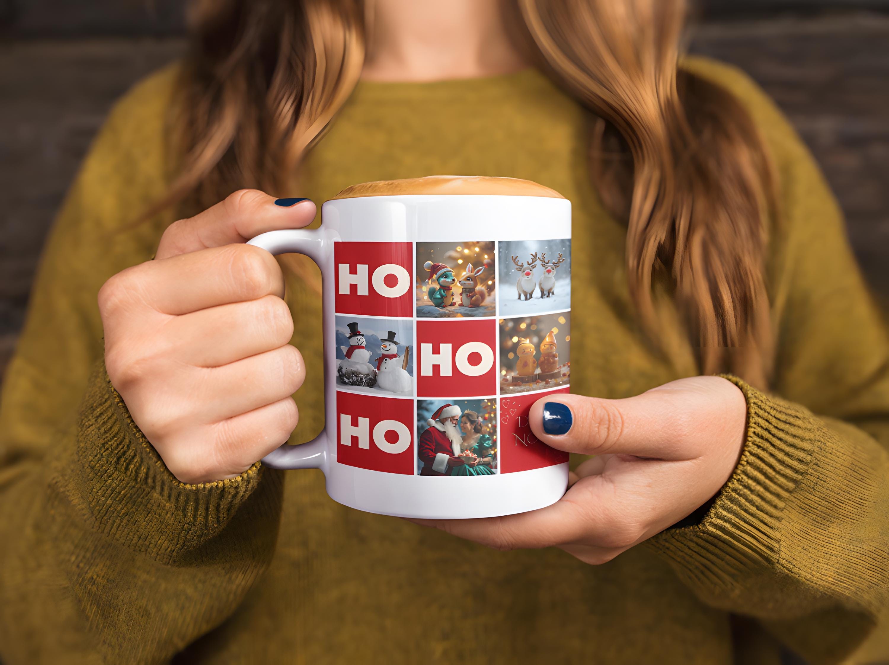 Holiday Cheer Stoneware Coffee Mug, Hohoho, Holiday Cheer, Personalized ...