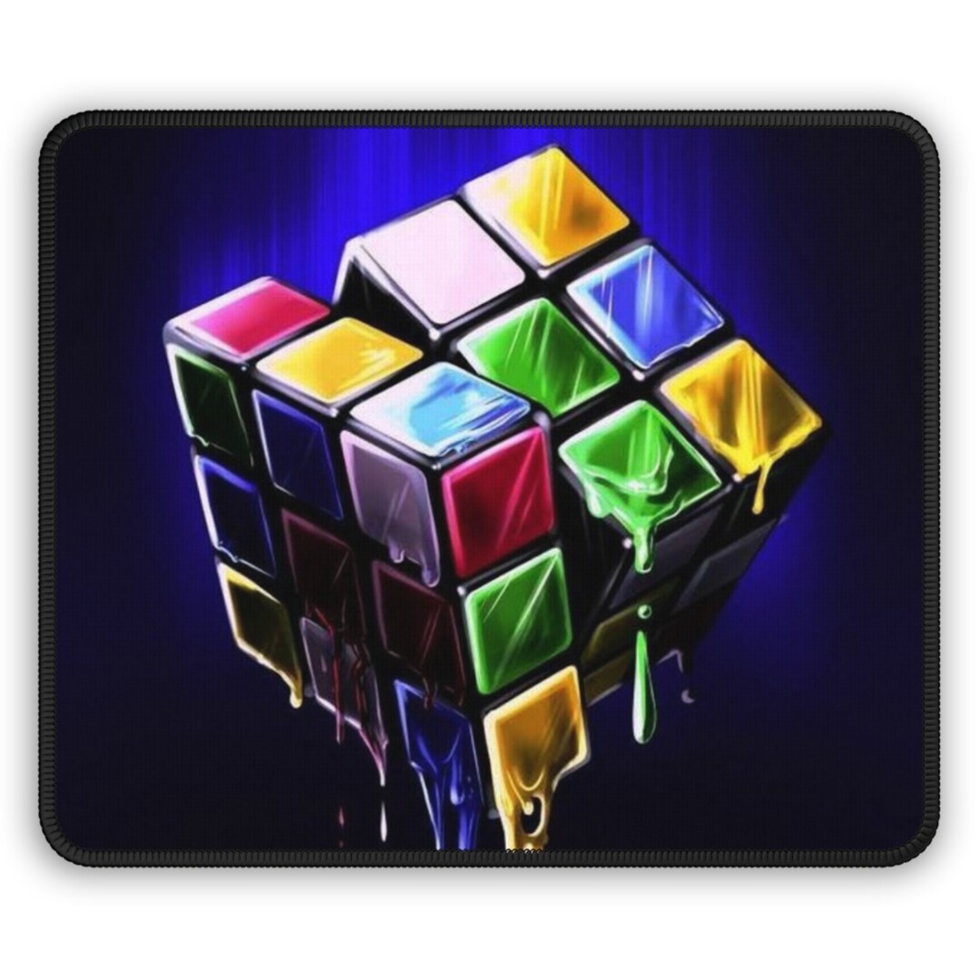 Colorful Dripping Rubik's Cube Gaming Mouse Pad, Gamer Gift, Desk Decor ...