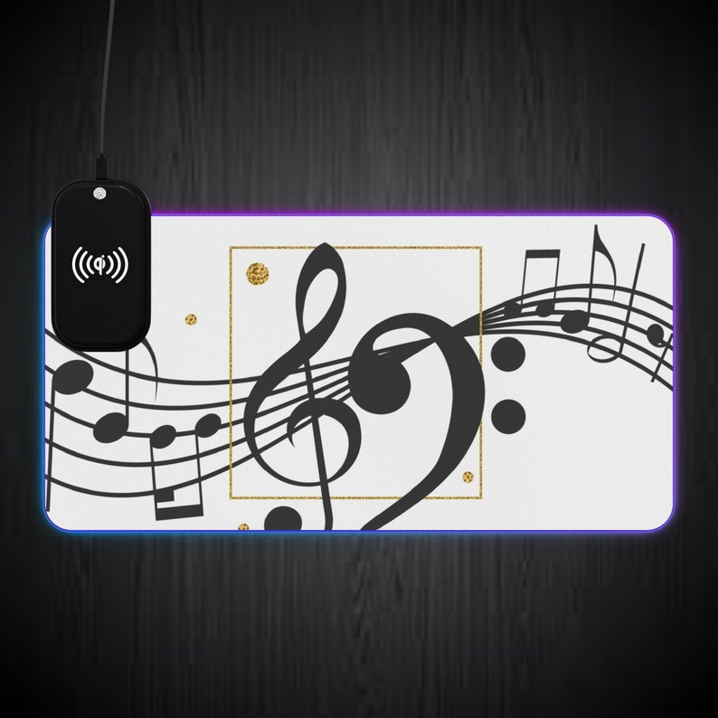 Musical Notes LED Gaming Mouse Pad, Perfect for Gamers, Music Lovers ...