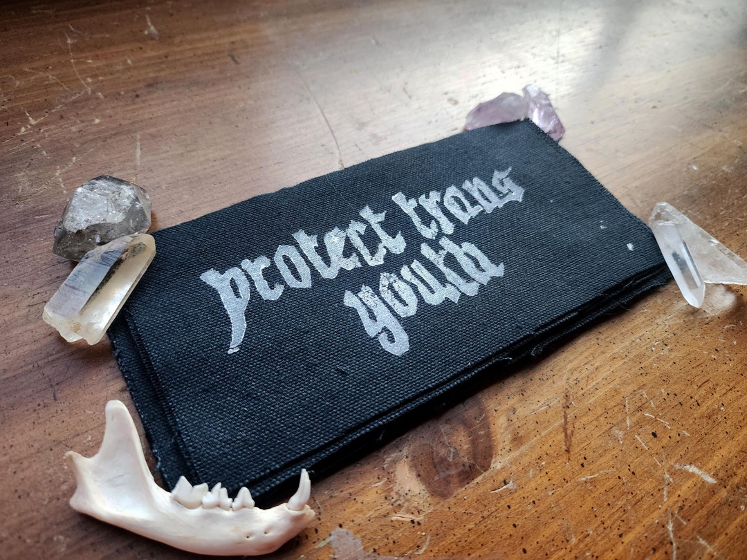 Protect Trans Youth Sew on Patch LGBTQ Activist Patch Blackletter DIY ...