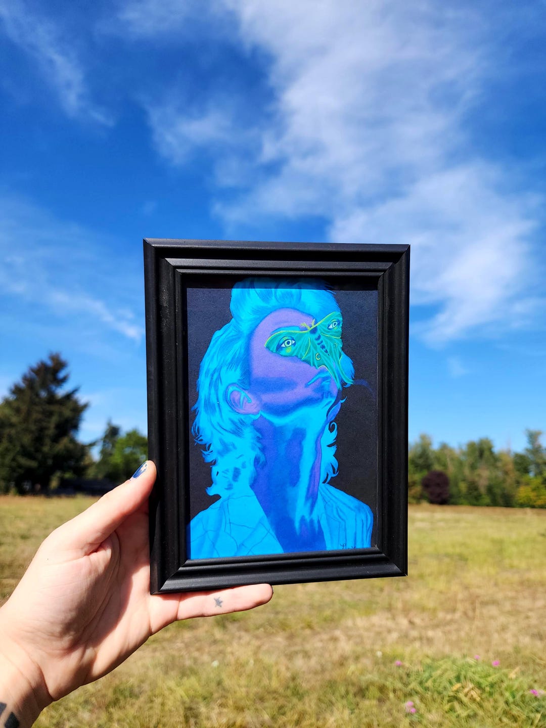 Framed Seeing Clearly Art Print | Bold Colorful Portrait | Moth & Eye ...