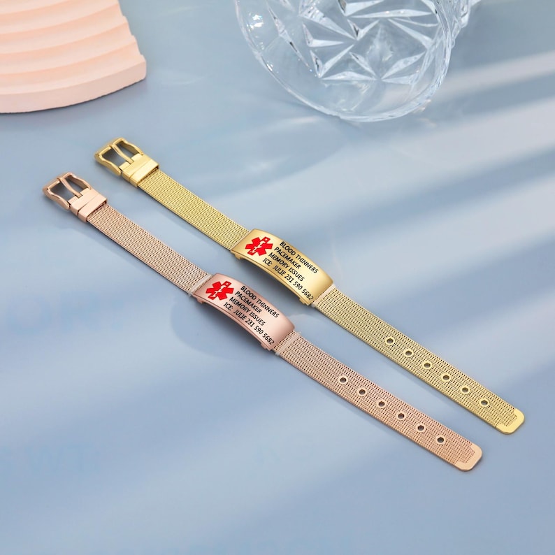 Medical ID Bracelet,allergy Information,custom Medical,medic Alert ...