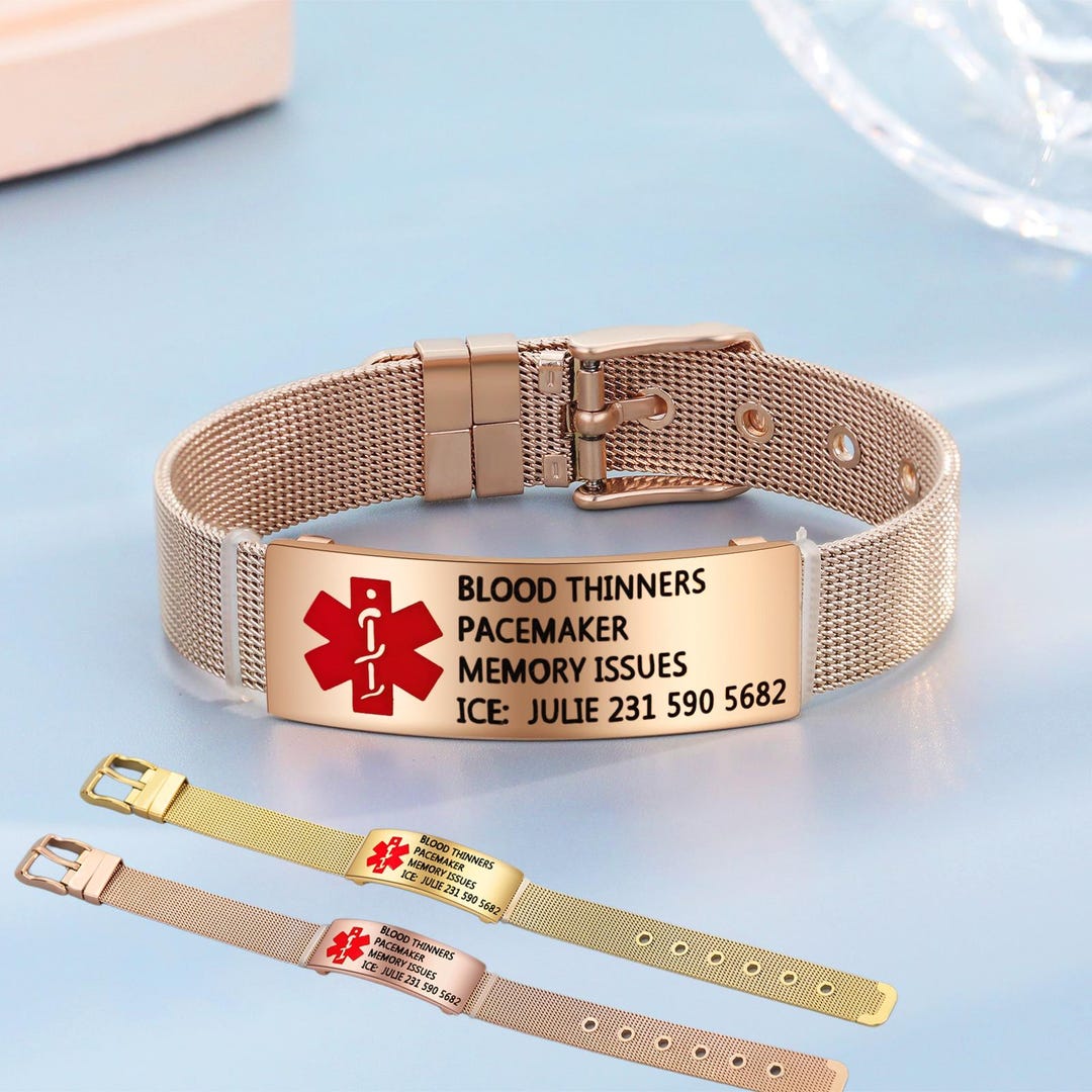 Medical ID Bracelet,allergy Information,custom Medical,medic Alert ...