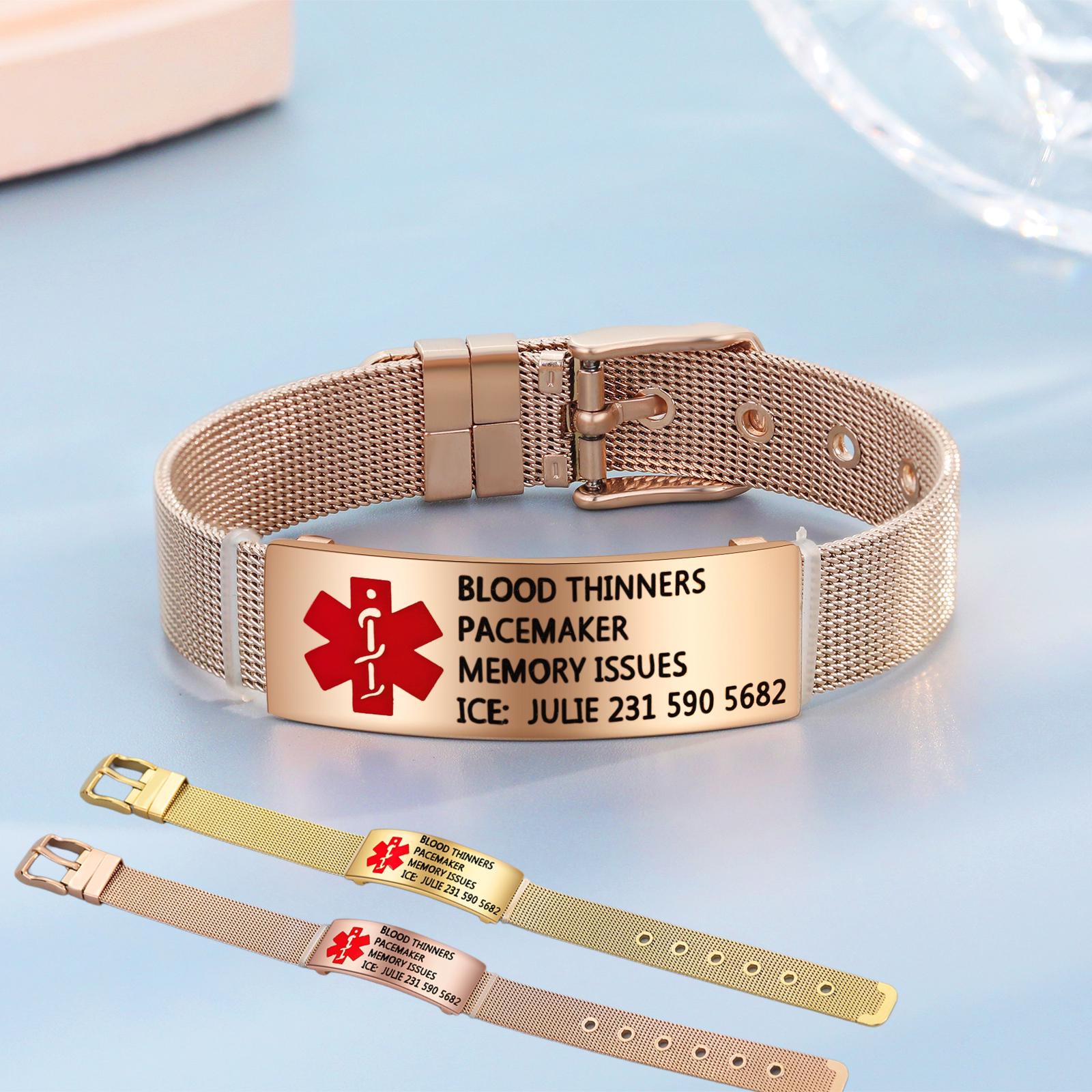 Medical ID Bracelet,allergy Information,custom Medical,medic Alert ...