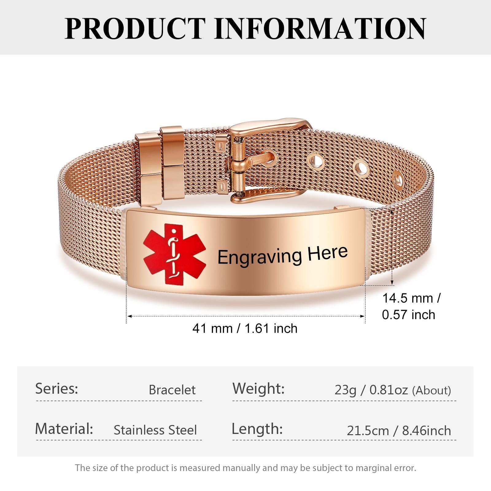 Medical ID Bracelet,allergy Information,custom Medical,medic Alert ...