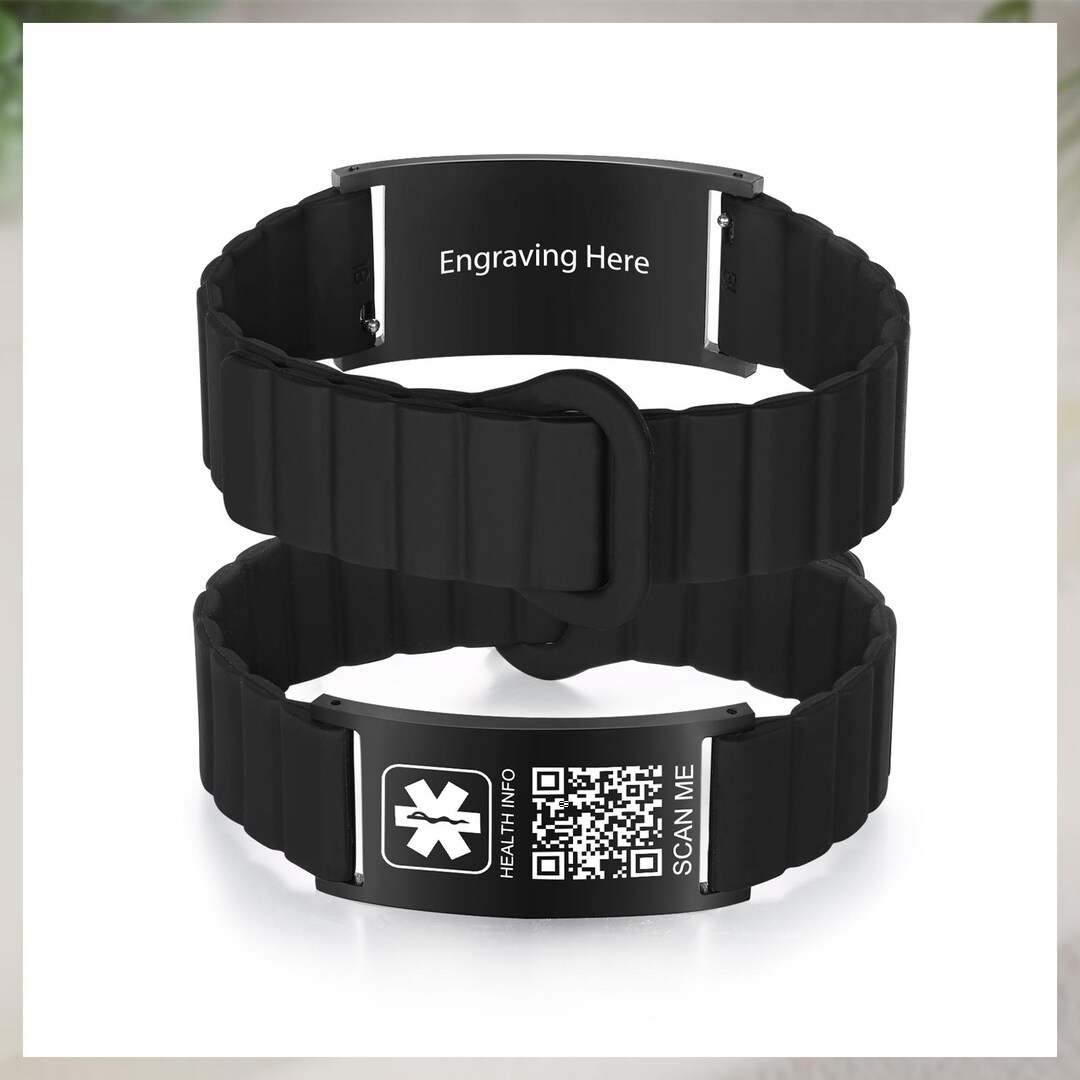 QR Code Bracelet,engraved ID Bracelet,elastic Bracelet,bracelet for Men ...