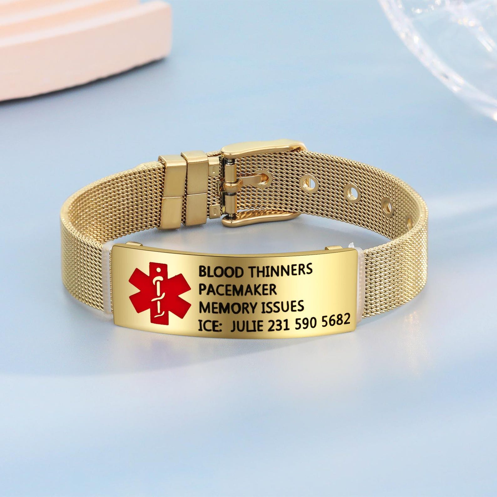 Medical ID Bracelet,allergy Information,custom Medical,medic Alert ...