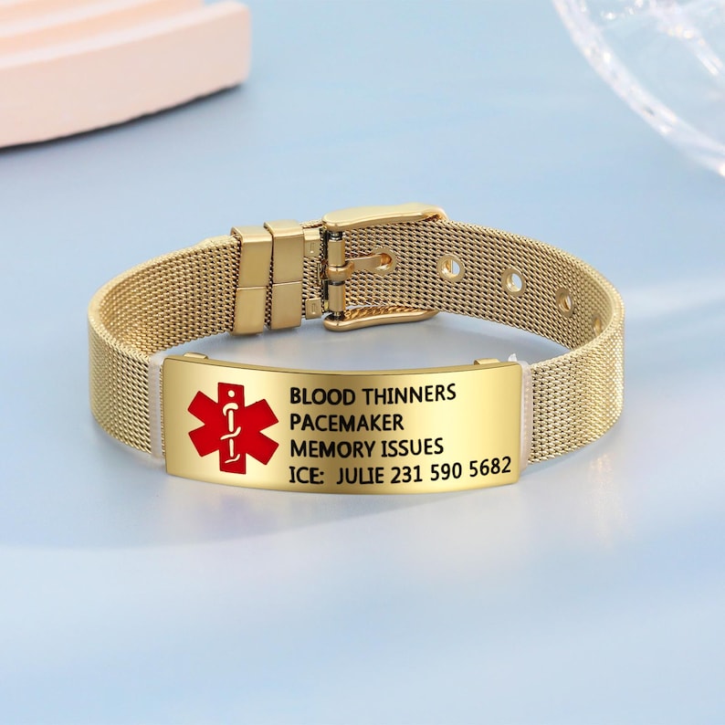 Medical ID Bracelet,allergy Information,custom Medical,medic Alert ...