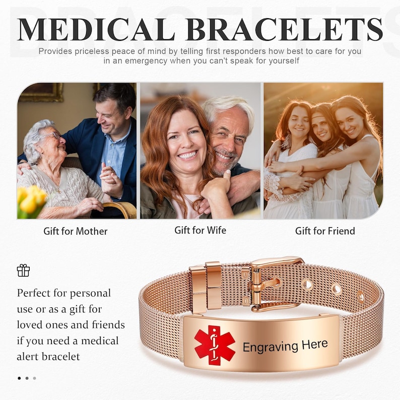 Medical ID Bracelet,allergy Information,custom Medical,medic Alert ...