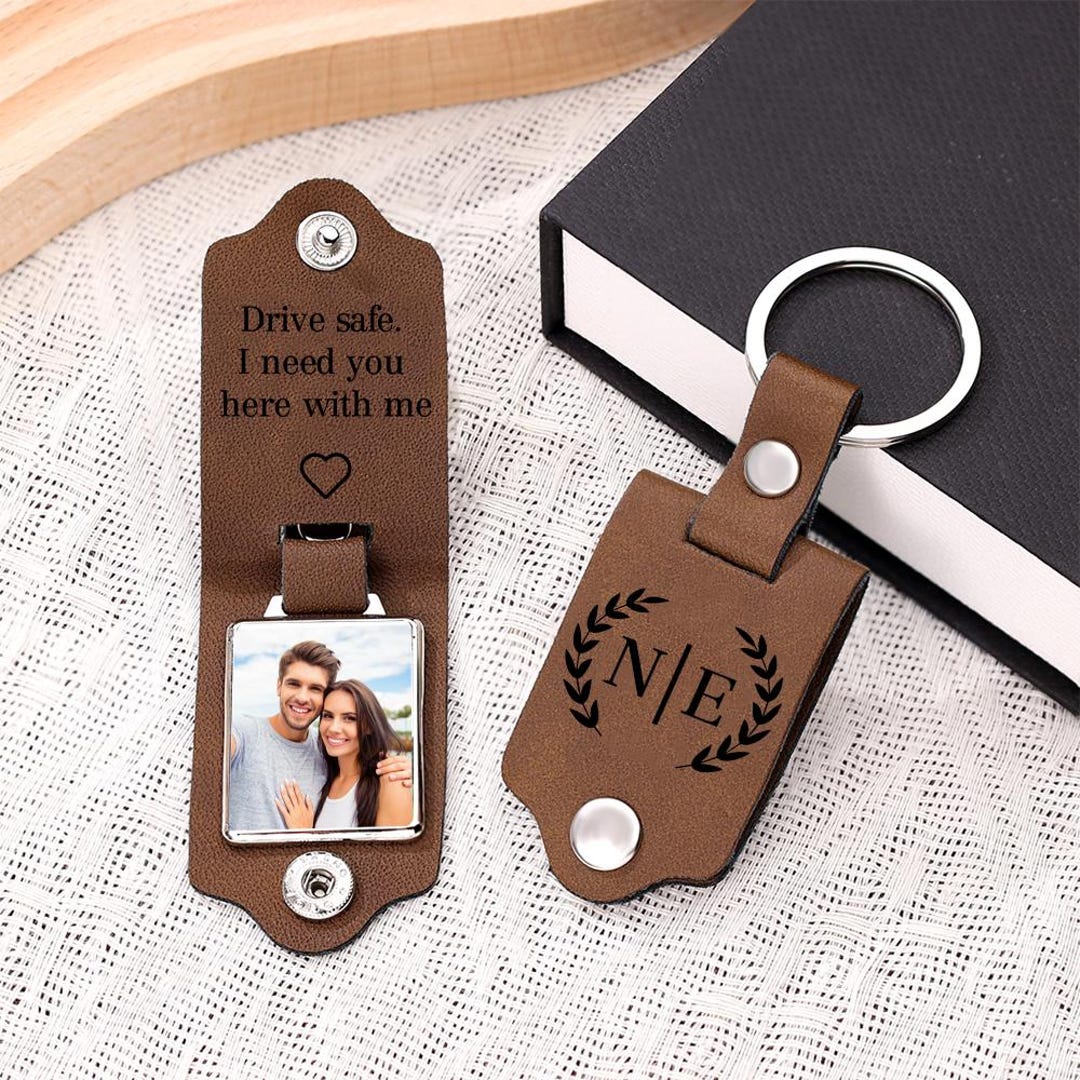 Leather Photo Keychain,custom Text Keychain,personalizedkeychain,drive ...