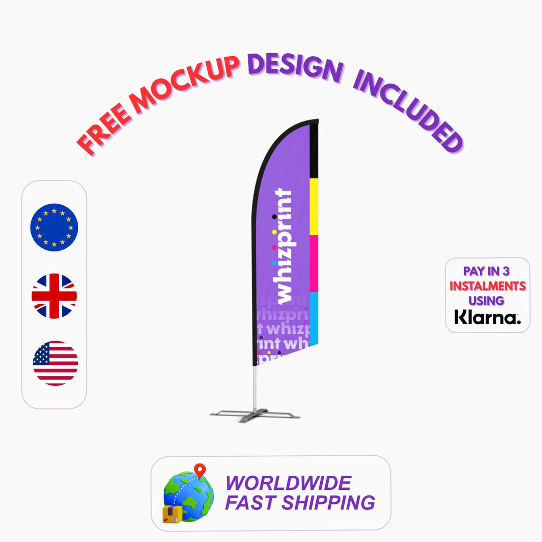 Custom Printed Feather Flag With Cross Base | Heavy Duty, Waterproof ...