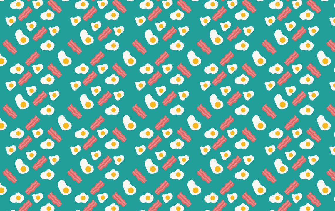 Bacon and Eggs Repeating Pattern - Etsy