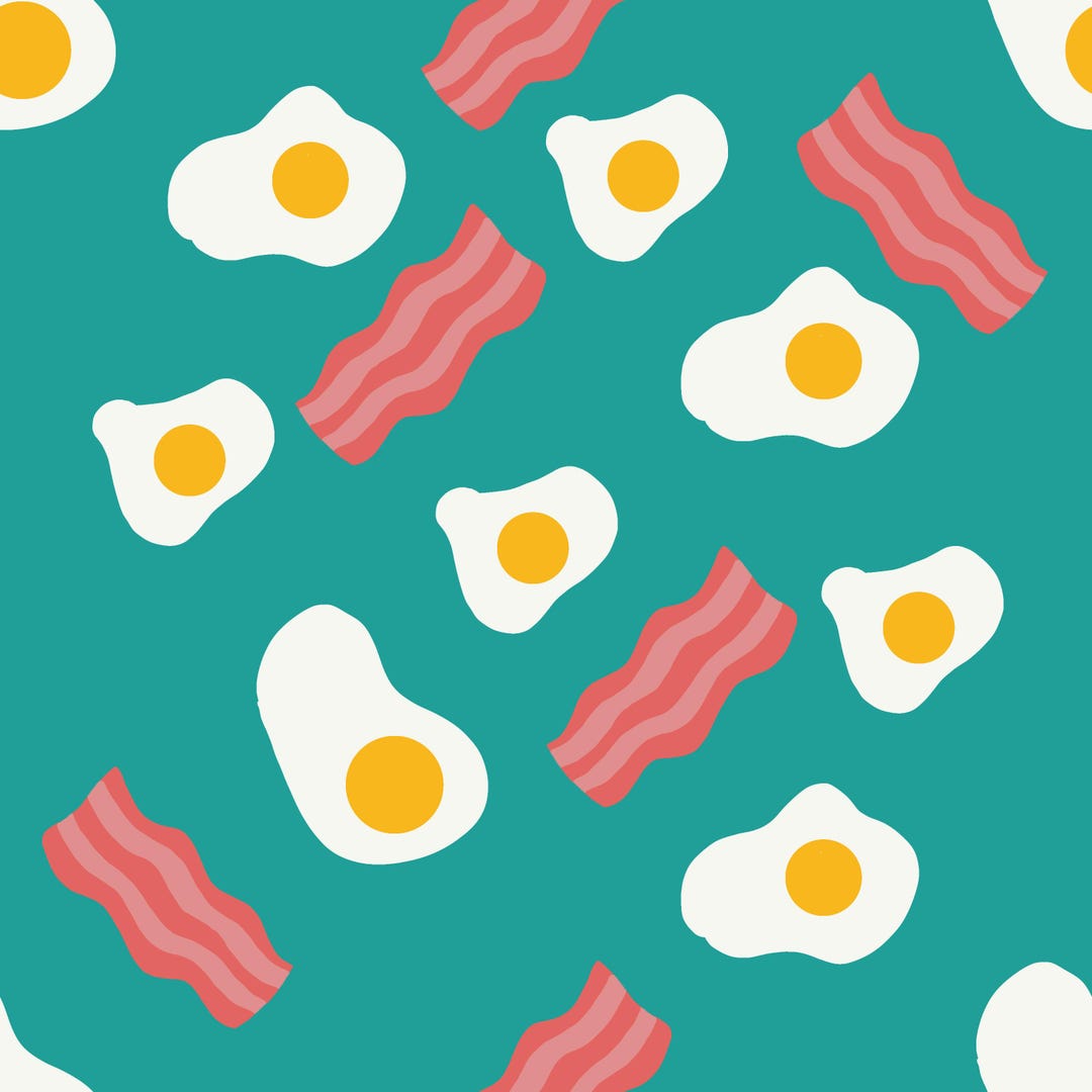 Bacon and Eggs Repeating Pattern - Etsy