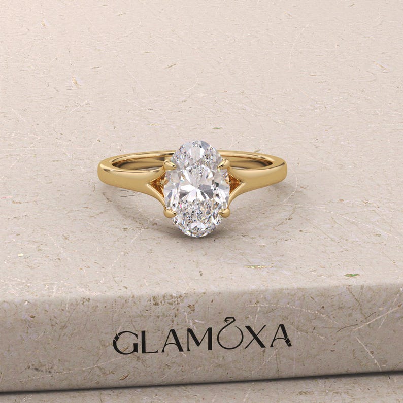 Oval Diamond Engagement Ring, 1 to 4 Ct IGI Certified Lab Grown Diamond ...