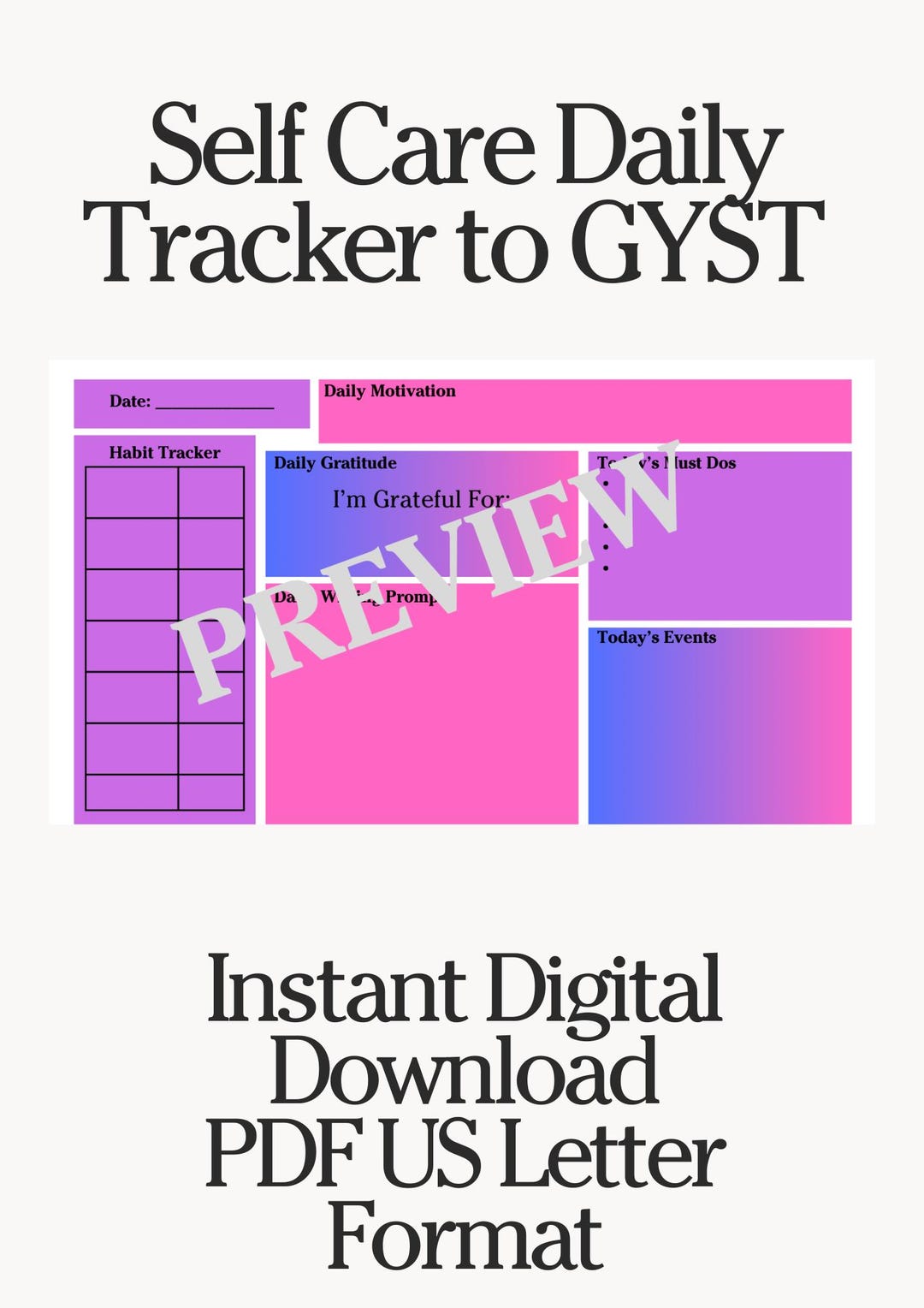 Self Care Daily Tracker Worksheet Planner Journal Mental Health - Etsy