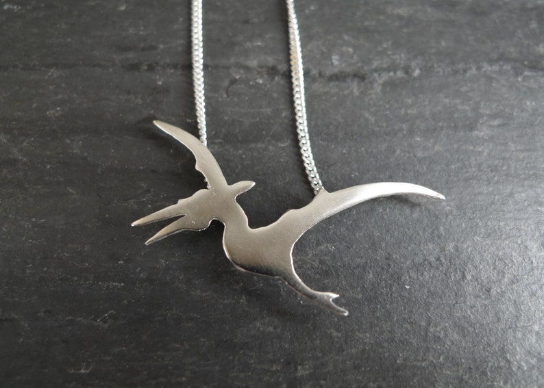 Pterodactyl Dinosaur Necklace In Sterling Silver Etsy