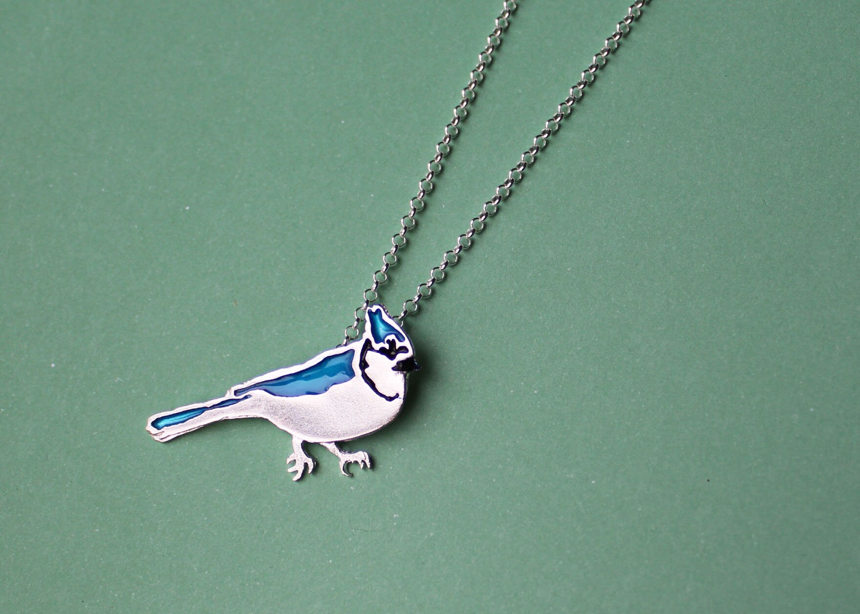 Blue Jay Necklace | Etsy
