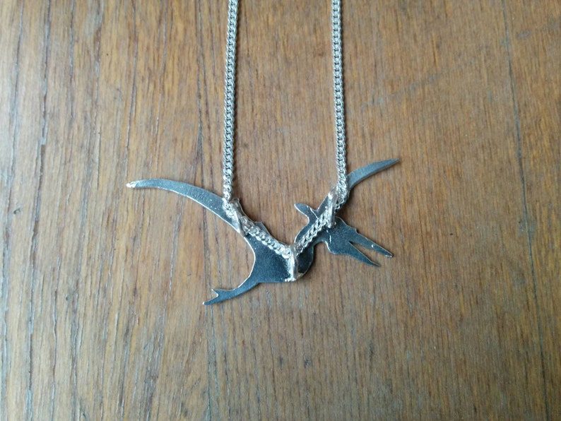 Pterodactyl Dinosaur Necklace In Sterling Silver Etsy
