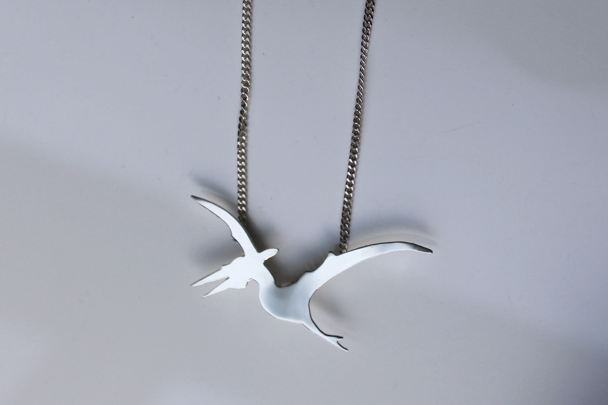 Pterodactyl Dinosaur Necklace In Sterling Silver Etsy