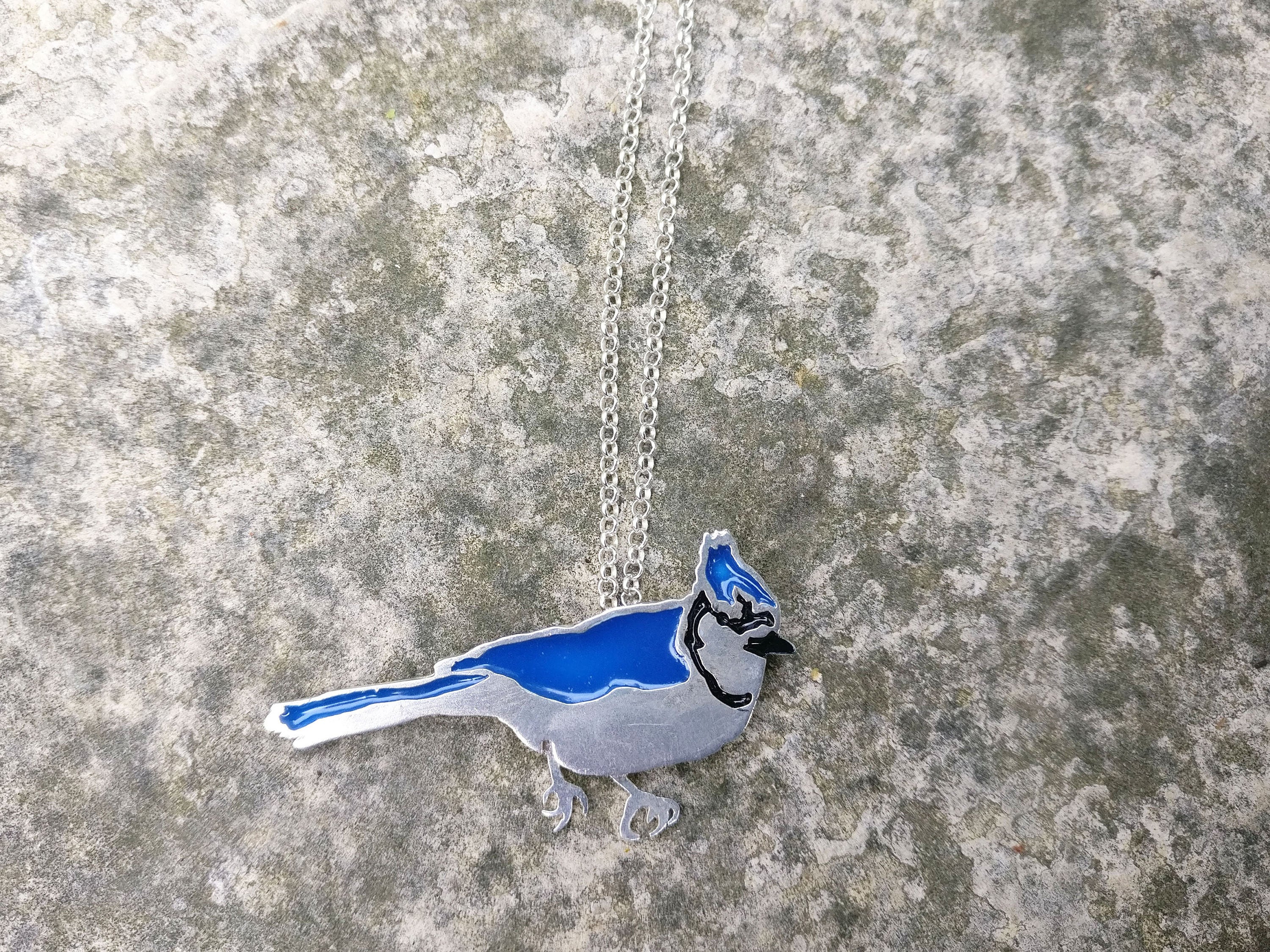 Blue Jay Necklace - Etsy