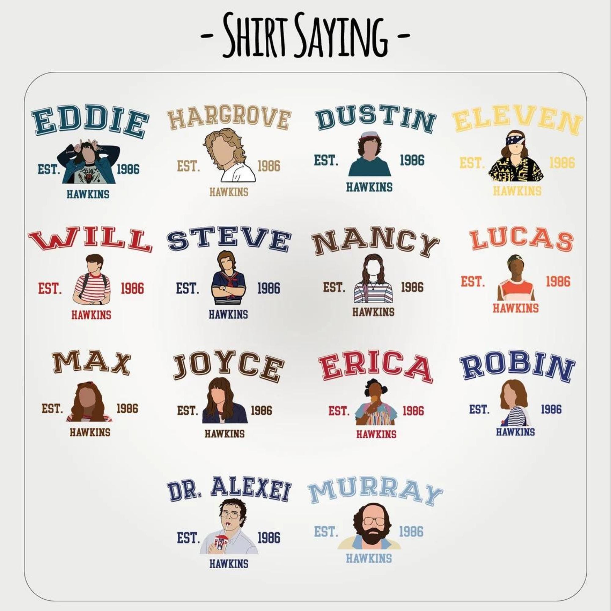 Strannger Characters Team Shirt: Steve, Max, Eleven - Etsy