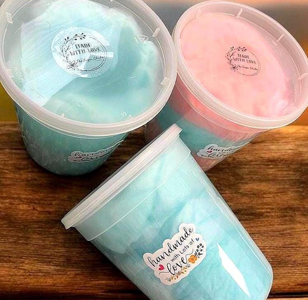 Cotton Candy in Three Delicious Flavors. Stays Fresh in Containers and ...