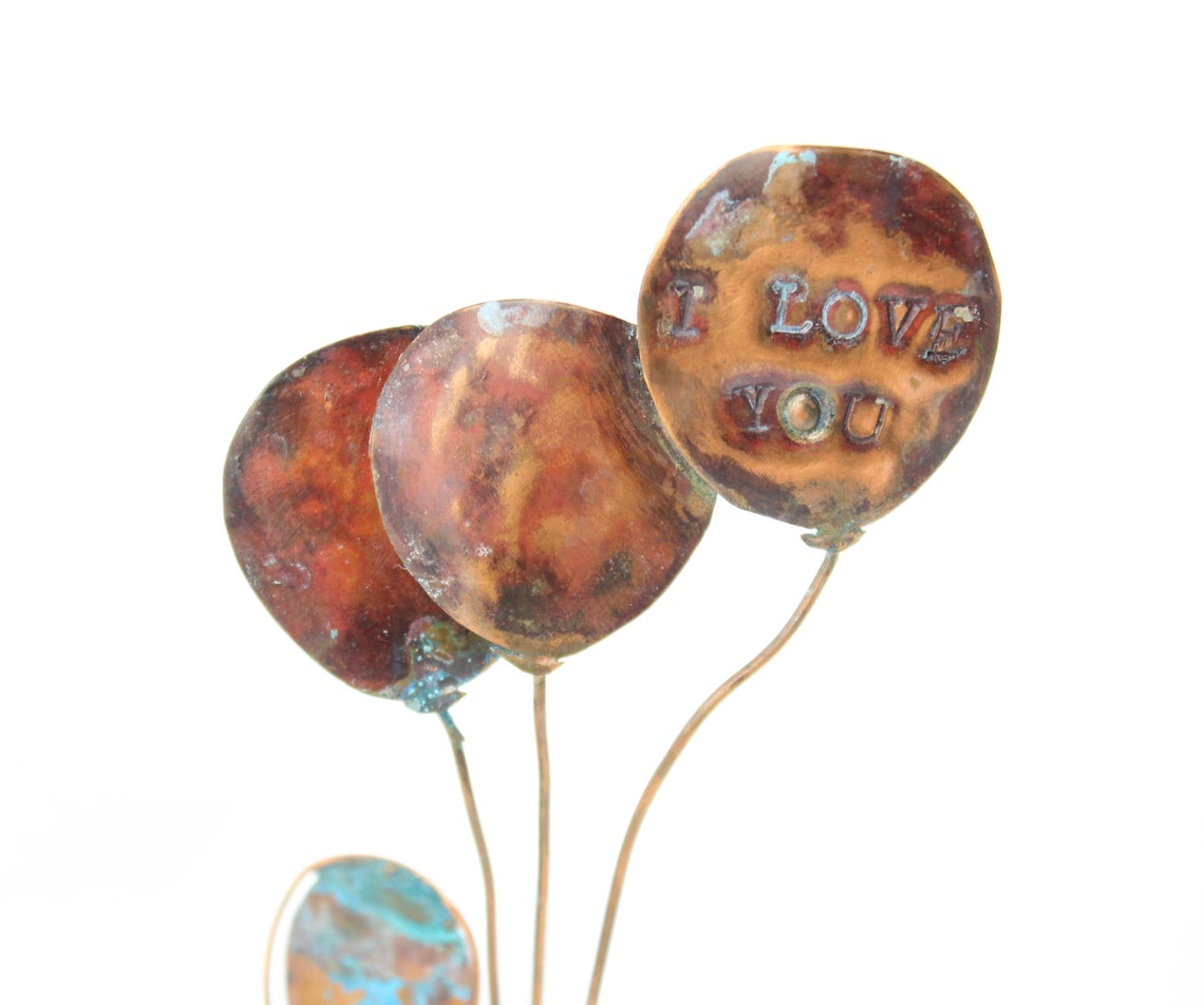 Couple in Love Copper Metal Sculpture Man and Woman 7th Year | Etsy