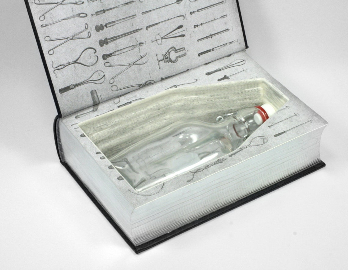 Grays Anatomy Flask Holder Hollow Book With MAGNET Closure | Etsy