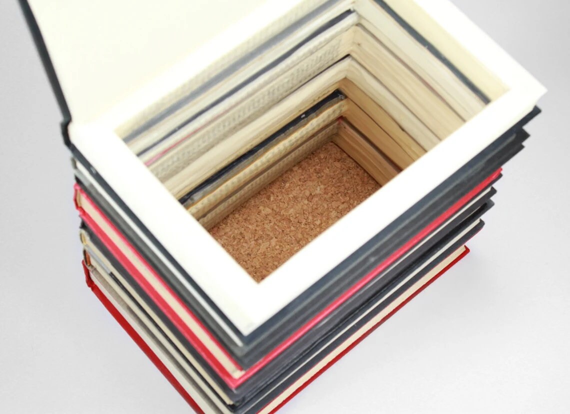 Victorian Book Stack Box: Handmade Hollow Books, Secret Storage ...
